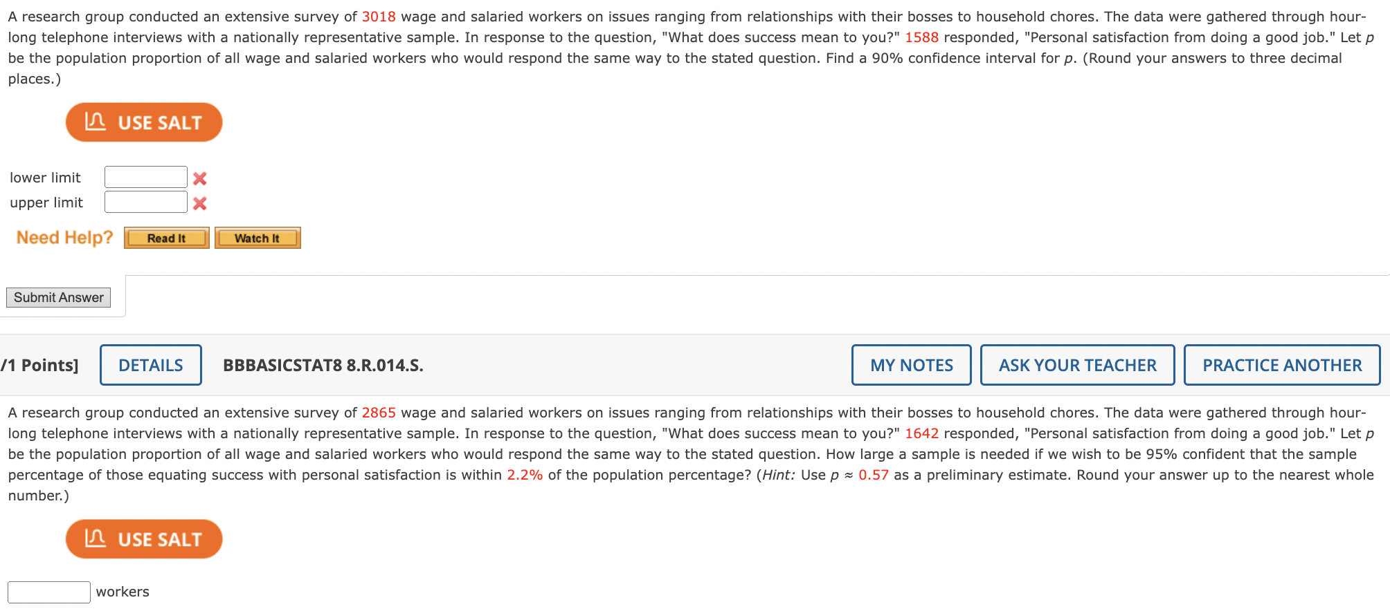 Solved places.) lower limit upper limit 1 Points] | Chegg.com