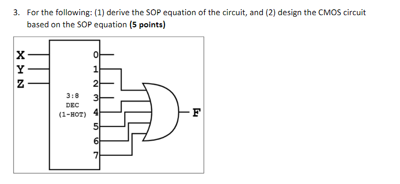 Solved 3 For The Following 1 Derive The Sop Equation Of