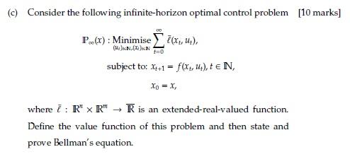 Solved ⇒ Consider the following infinite-horizon optimal | Chegg.com