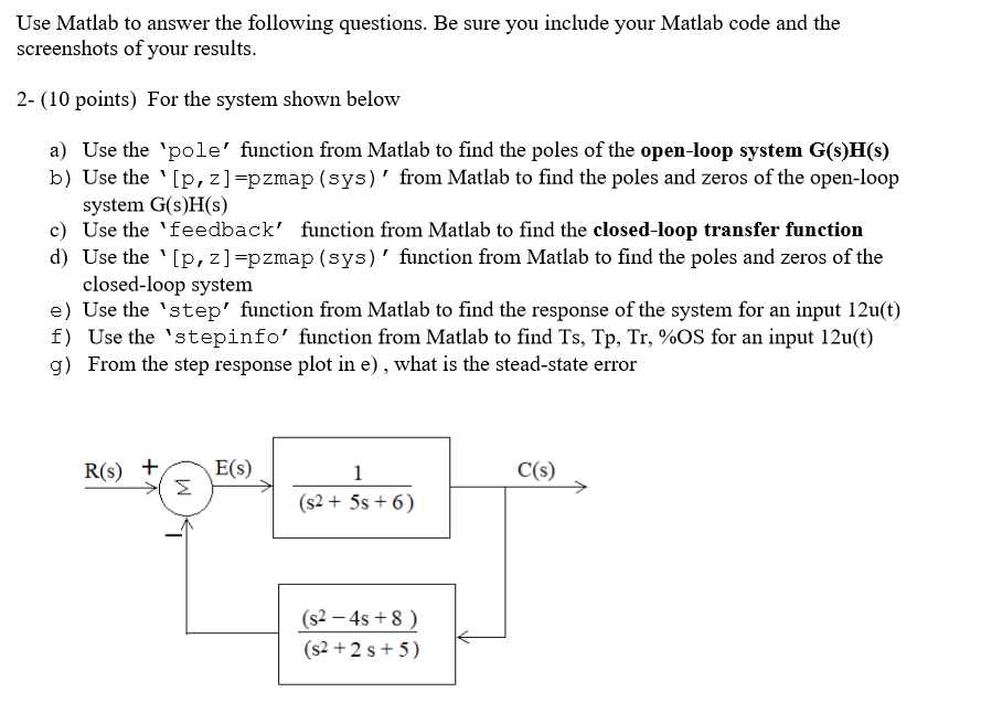 Solved Use Matlab to answer the following questions. Be sure | Chegg.com