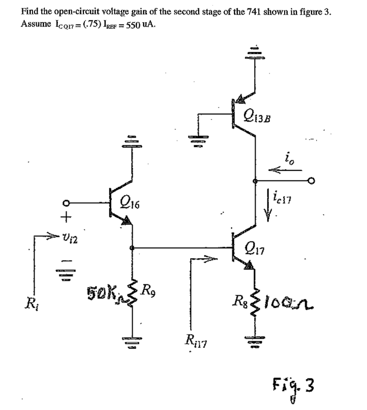 Solved Find the open-circuit voltage gain of the second | Chegg.com