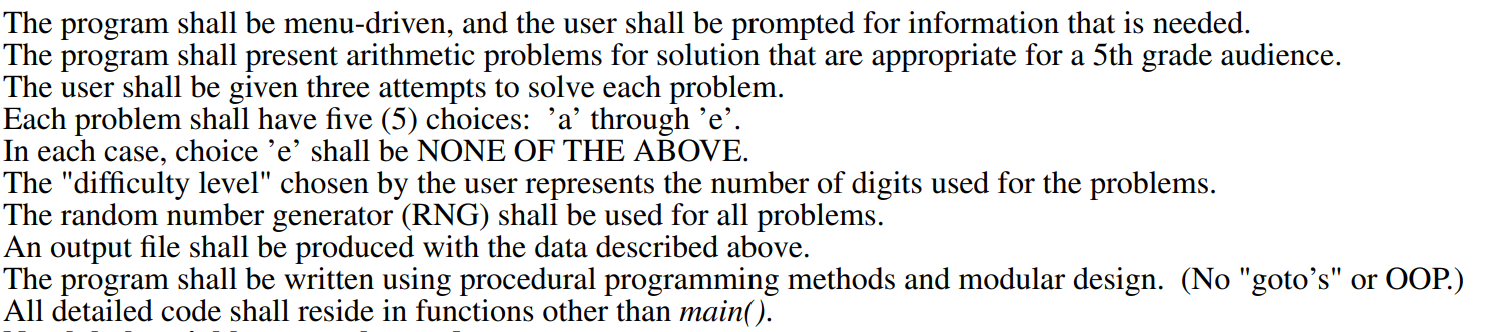 Solved Write a program that creates random arithmetic | Chegg.com