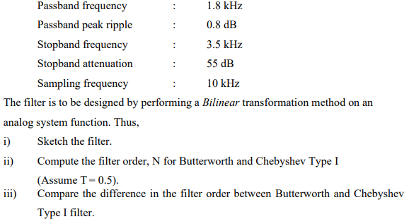 Solved Design Infinite Impulse Response (IIR) digital | Chegg.com