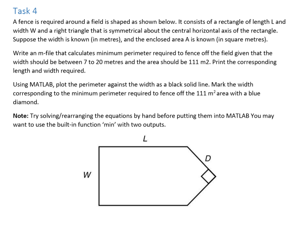 Solved Task 4 A Fence Is Required Around A Field Is Shaped