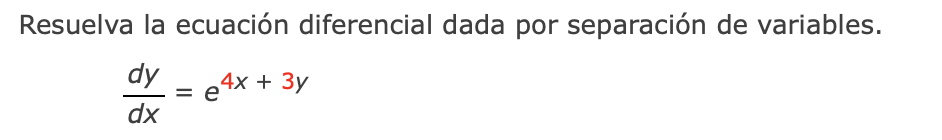 Solved Resuelva la ecuación diferencial dada por separación | Chegg.com
