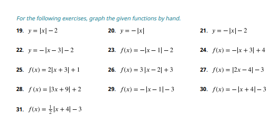 Solved For the following exercises, graph the given | Chegg.com