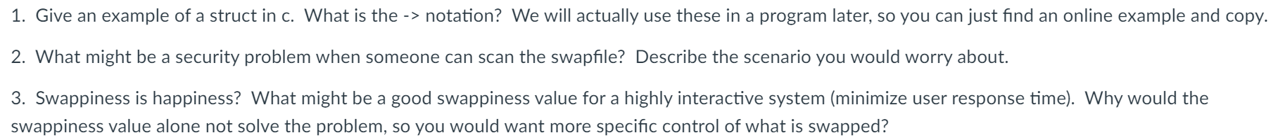 Solved 1. Give an example of a struct in c. What is the → | Chegg.com
