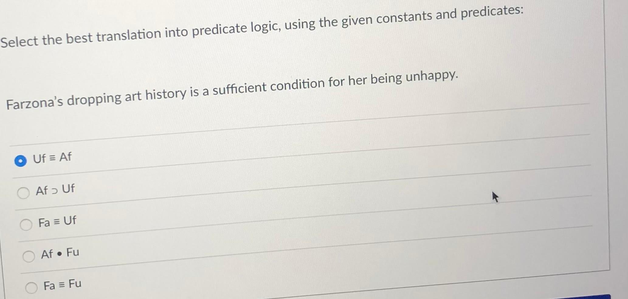 Select the best translation into predicate logic, | Chegg.com