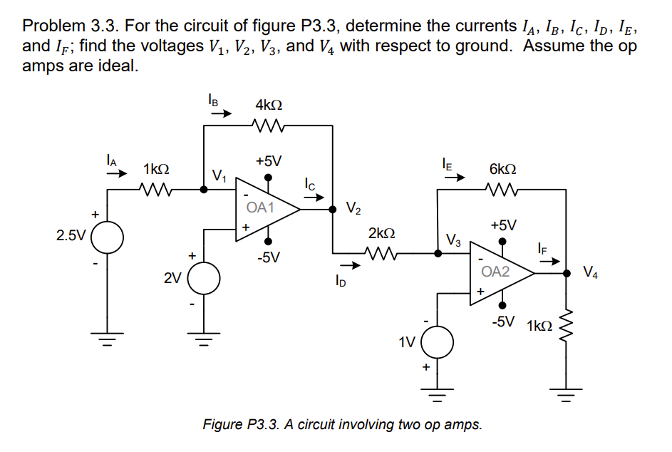 Solved Problem 3.3. For the circuit of figure P3.3, | Chegg.com