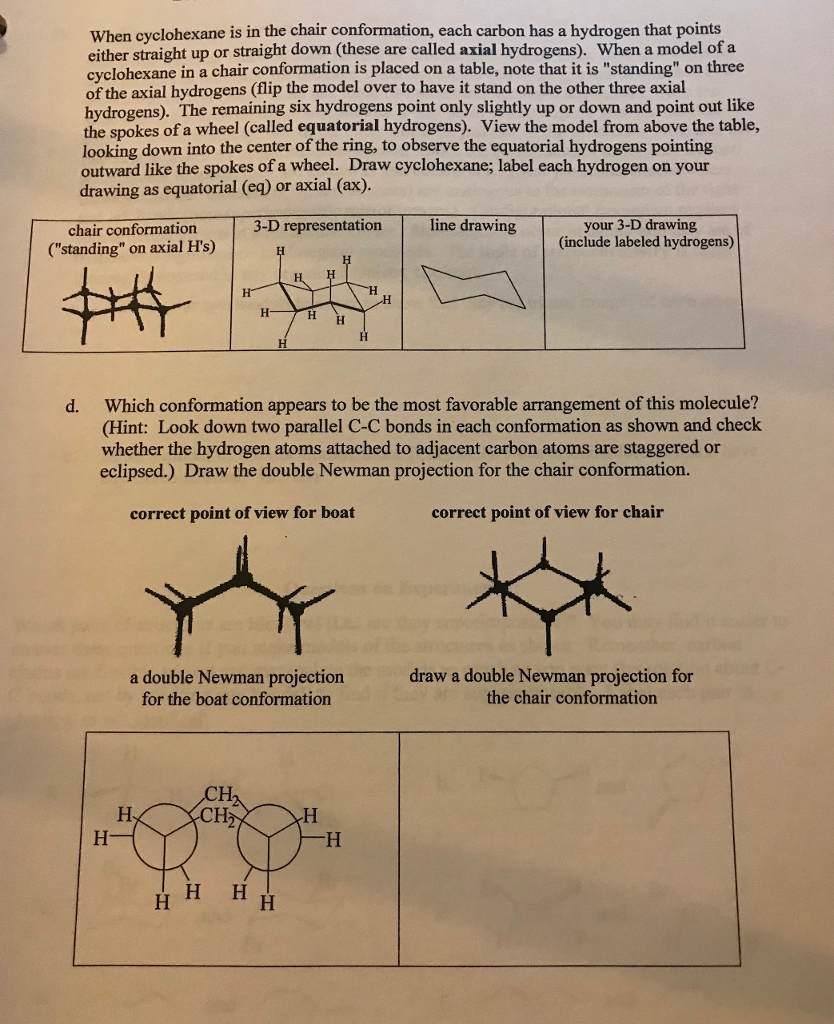 Solved When cyclohexane is in the chair conformation, each | Chegg.com