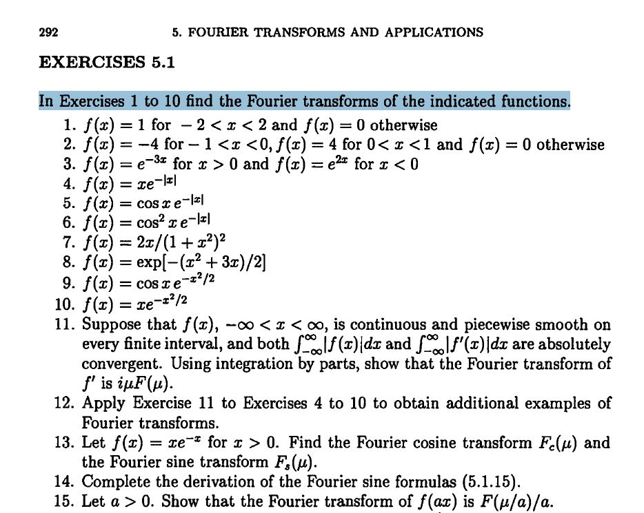 Solved 292 EXERCISES 5.1 In Exercises 1 to 10 find the | Chegg.com
