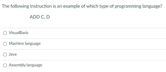 Solved The following instruction is an example of which type | Chegg.com