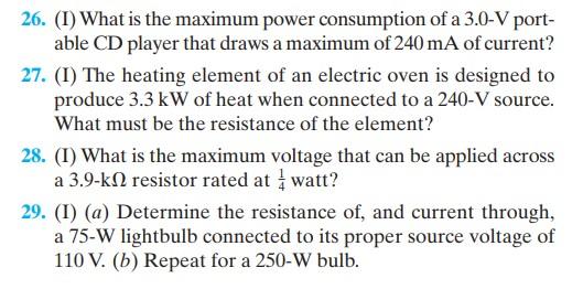 Solved 26. (1) What is the maximum power consumption of a | Chegg.com