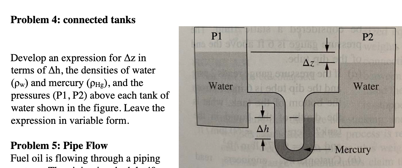 Solved Problem 4: connected tanks P1 P2 S02 Develop an | Chegg.com
