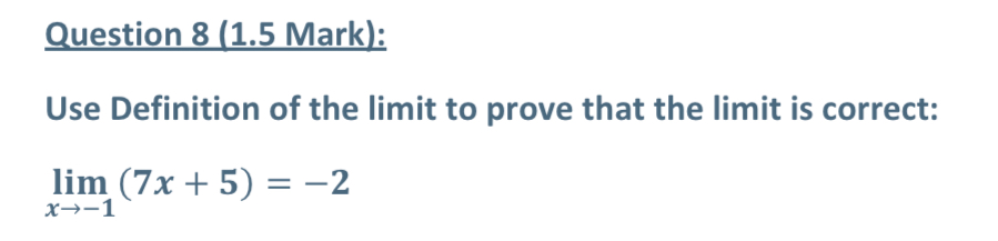 Solved Use Definition of the limit to prove that the limit | Chegg.com