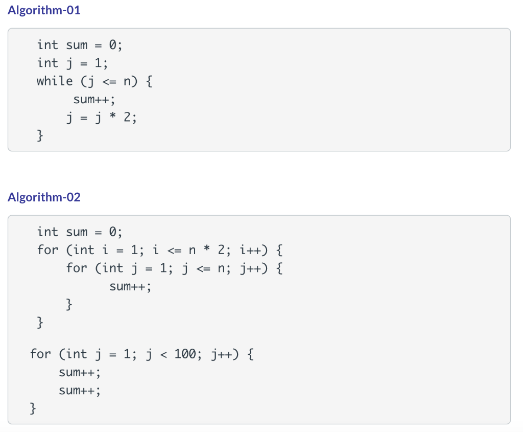 Solved Find the worst case runtime f(n) for the following | Chegg.com