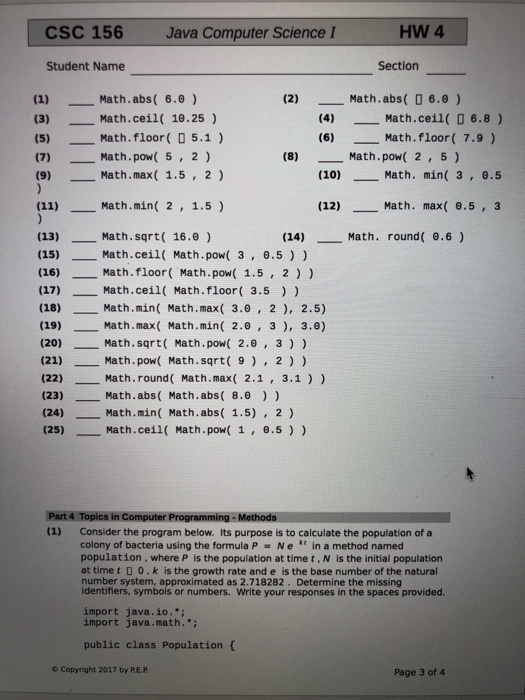 Solved Part 2 Textbook Exercises Methods For each of the | Chegg.com