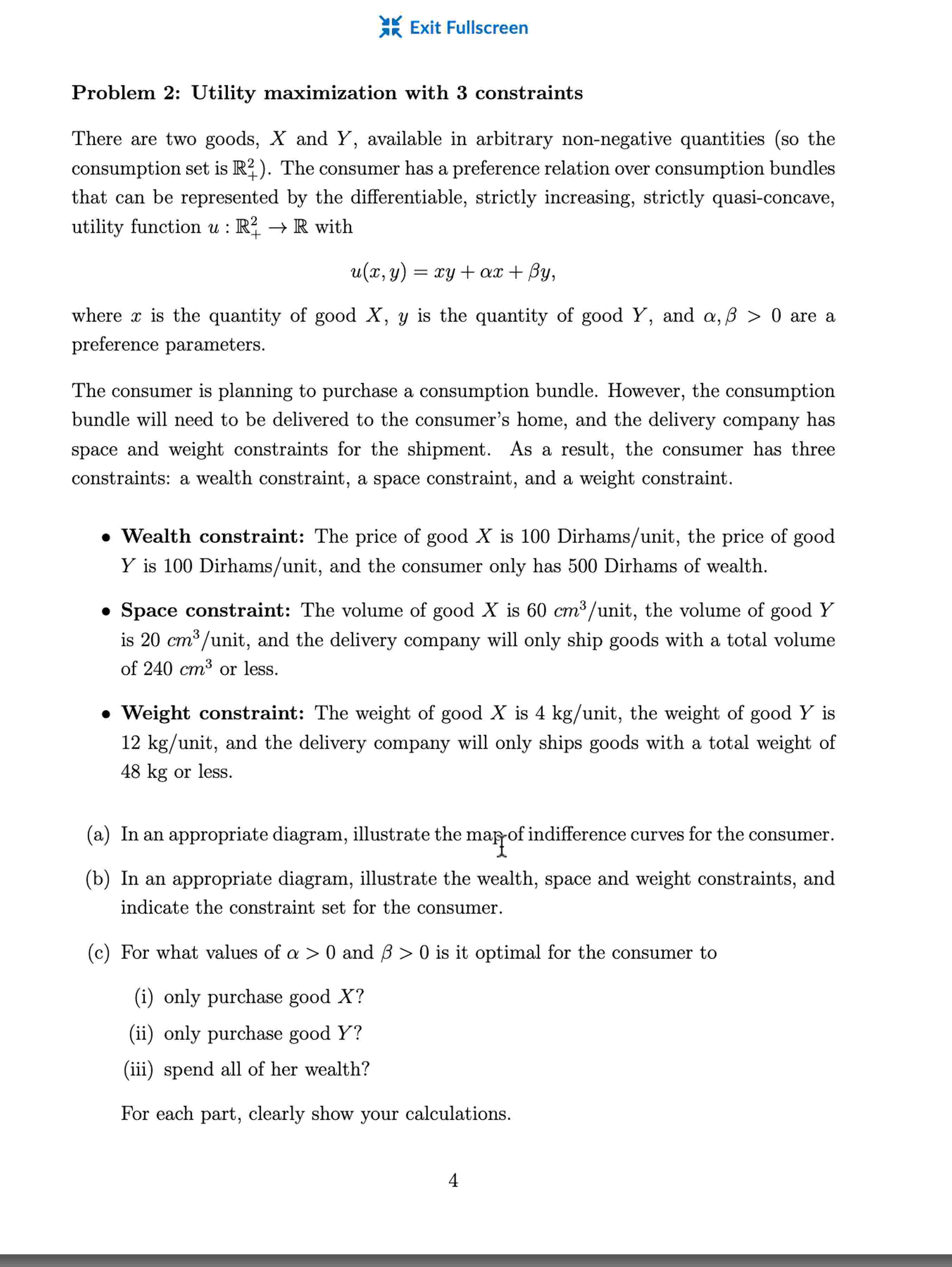 Solved Problem 2: Utility maximization with 3 | Chegg.com