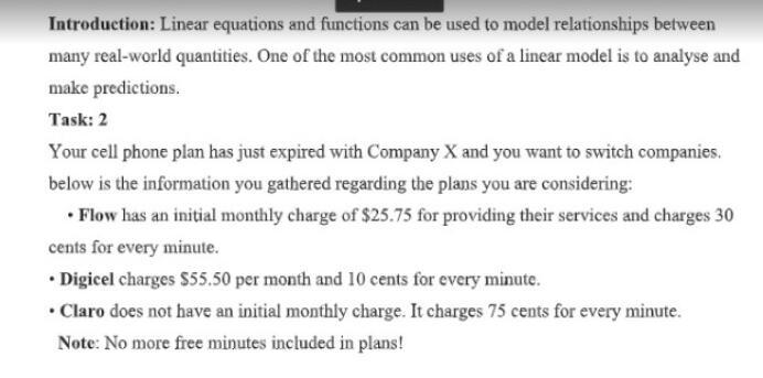 Solved Introduction: Linear equations and functions can be | Chegg.com