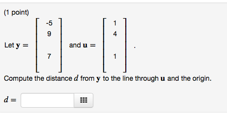 Solved (1 point) Find the distance from the point (2, 2) to | Chegg.com