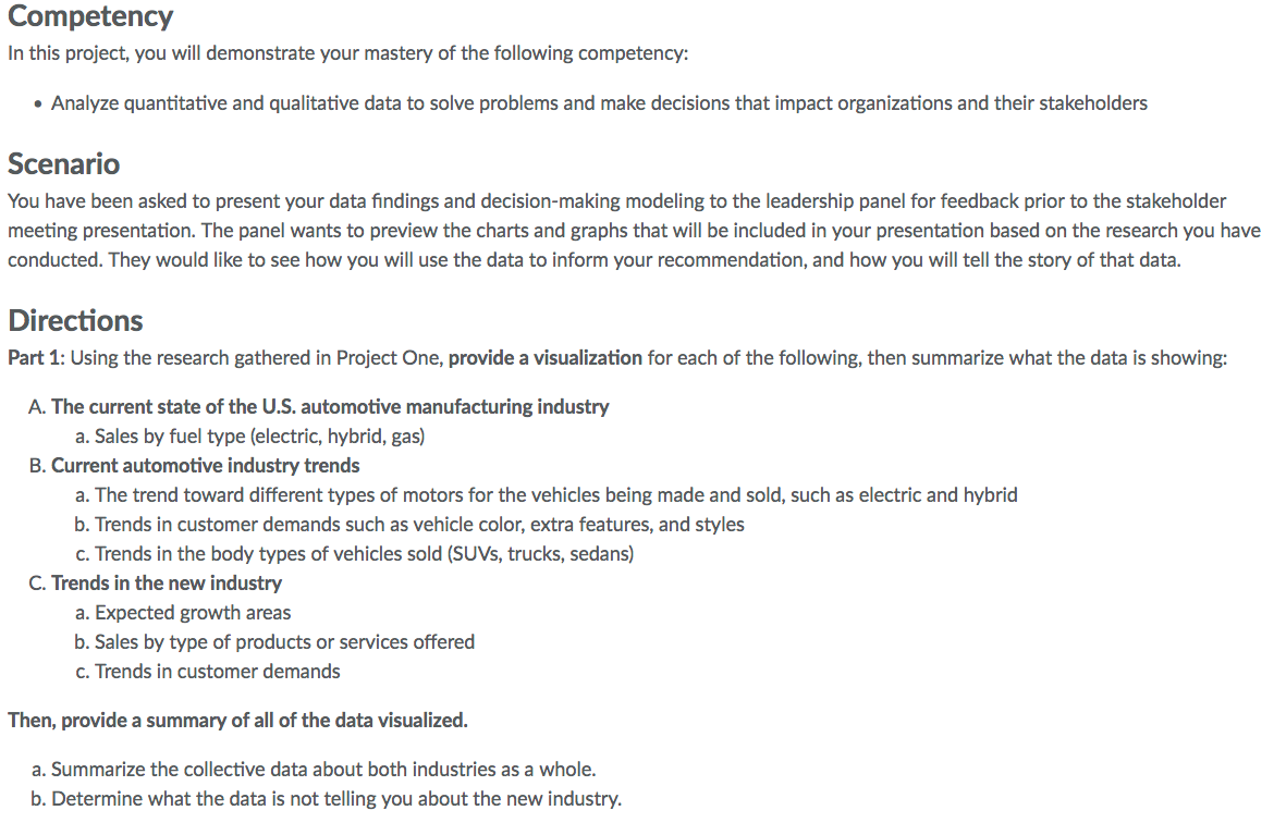 Competency In this project, you will demonstrate your | Chegg.com