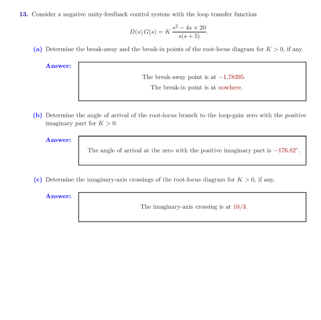 Solved Root Locus Problem Solutions are shown. Please show | Chegg.com