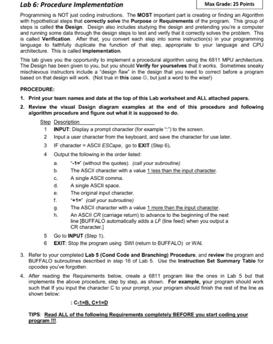 Solved Lab 6: Procedure Implementation Max Grade: 25 Points | Chegg.com