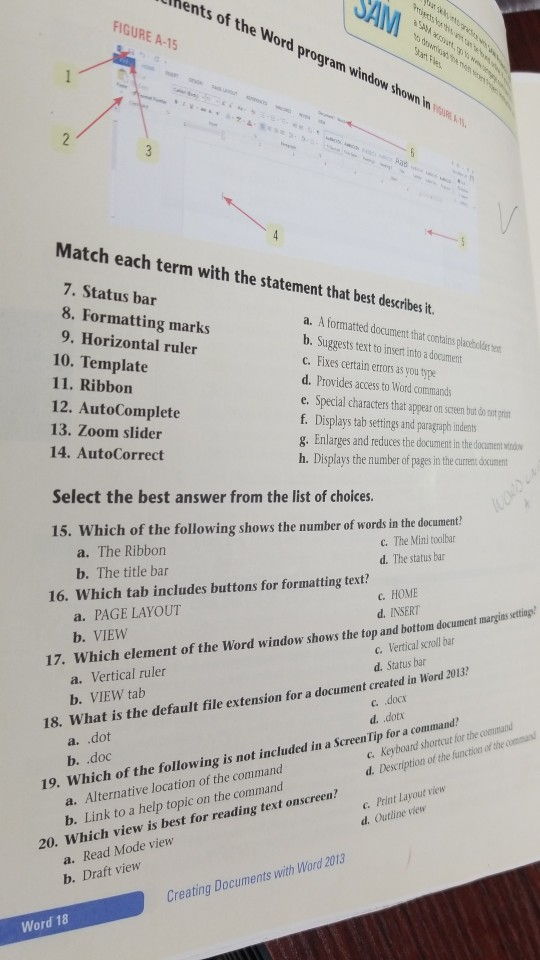 Solved lhents of the Word program window shown In FIGURE | Chegg.com