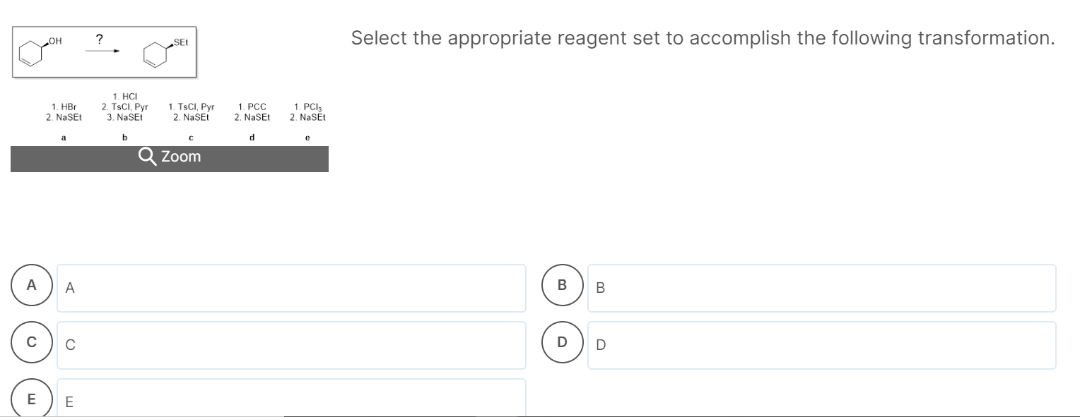 Solved OH ? SET Select the appropriate reagent set to | Chegg.com