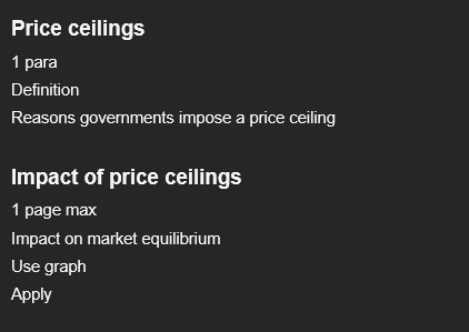 Solved Price ceilings 1 para Definition Reasons governments | Chegg.com