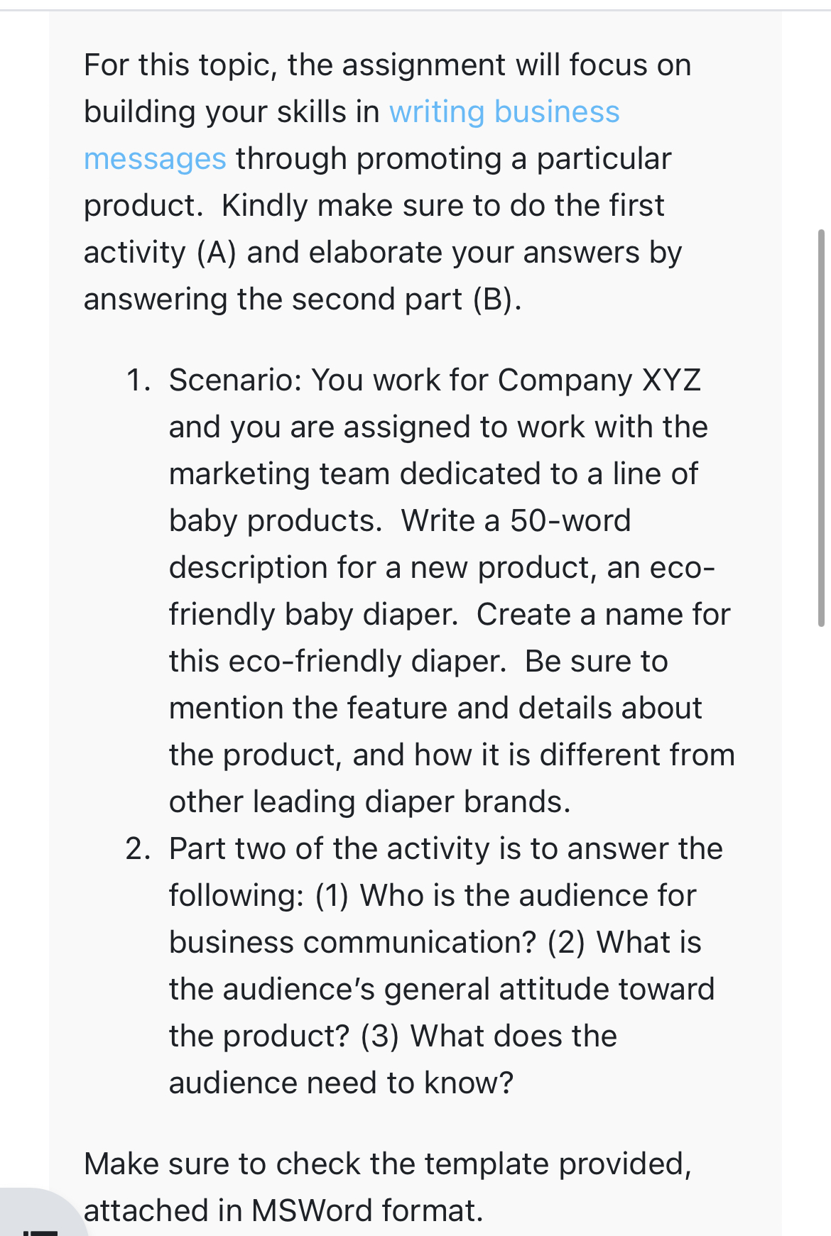 GRADED ASSIGNMENT: BUSINESS WRITING PROCESS TOTAL | Chegg.com