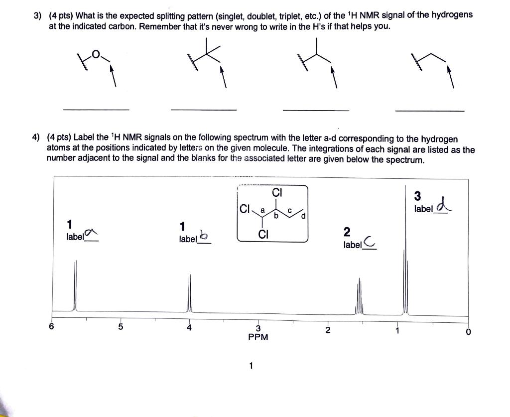 Solved 3) (4 pts) What is the expected splitting pattern | Chegg.com