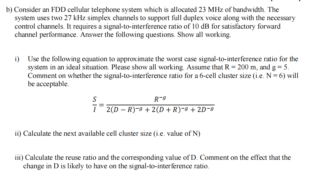 Solved Consider an FDD cellular telephone system which is | Chegg.com