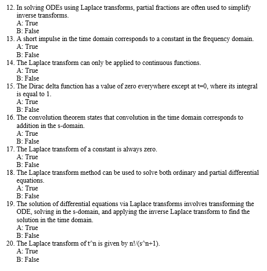 Solved In solving ODEs using Laplace transforms, partial | Chegg.com Solved In solving ODEs using Laplace transforms, partial | Chegg.com