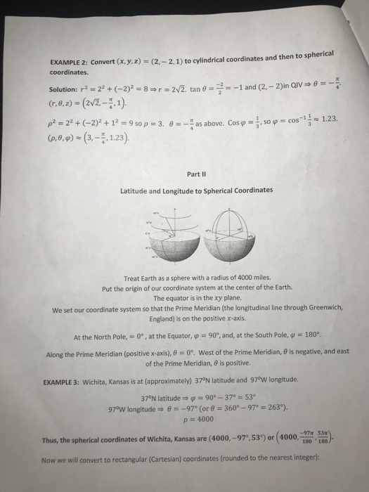 Solved Calculus Ill EXTRA Part I: Converting from one | Chegg.com