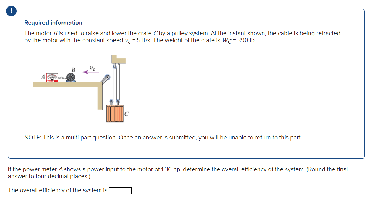 Solved Required information The motor B is used to raise and | Chegg.com