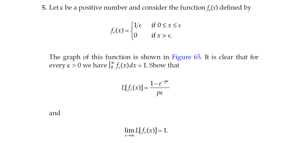 Solved 5. Let e be a positive number and consider the | Chegg.com