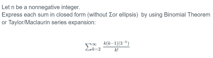 Solved Let n be a nonnegative integer. Express each sum in | Chegg.com