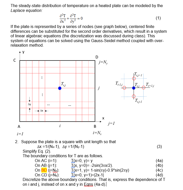 Solved + The steady-state distribution of temperature on a | Chegg.com