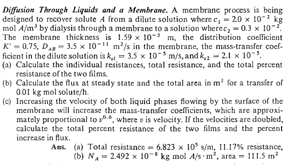 Solved Diffusion Through Liquids and a Membrane. A membrane | Chegg.com