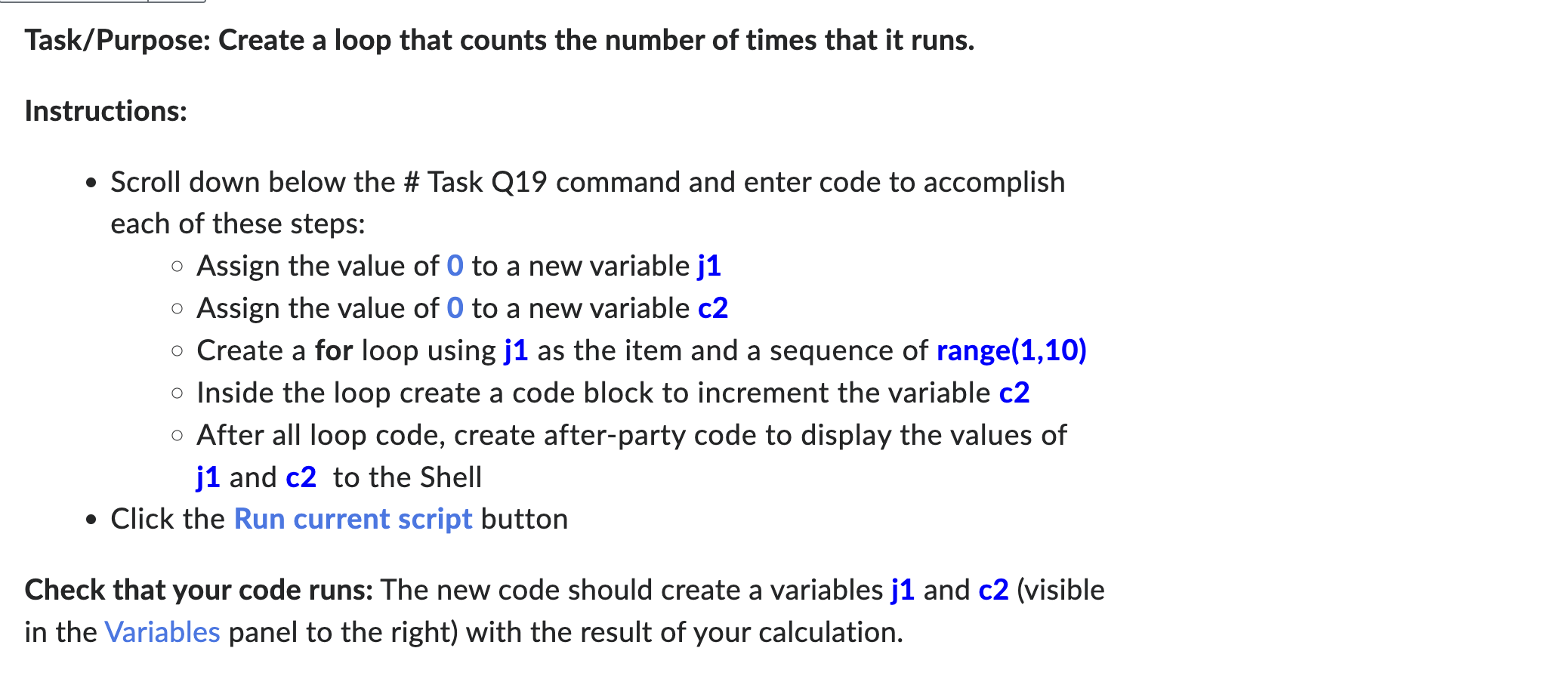 Solved Taskpurpose Create A Loop That Counts The Number Of 0017