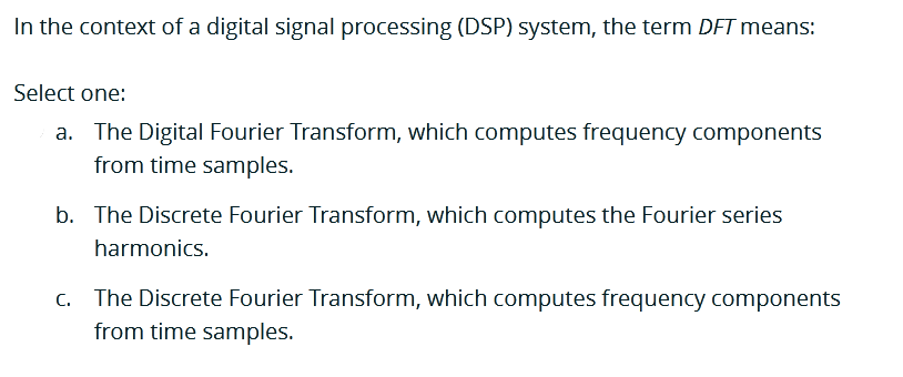 Solved In the context of a digital signal processing (DSP) | Chegg.com