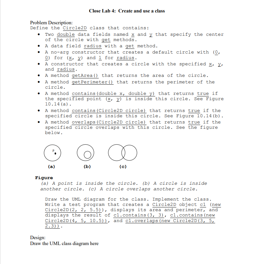 Solved Close Lab 4: Create and use a class Problem | Chegg.com