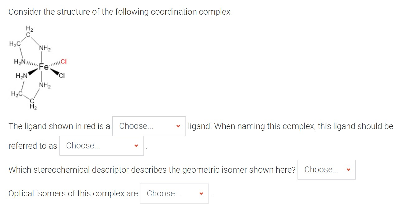 Solved Consider the structure of the following coordination | Chegg.com