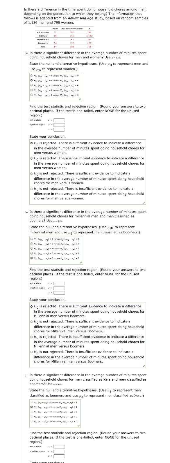 Solved Is there a difference in the time spent doing | Chegg.com