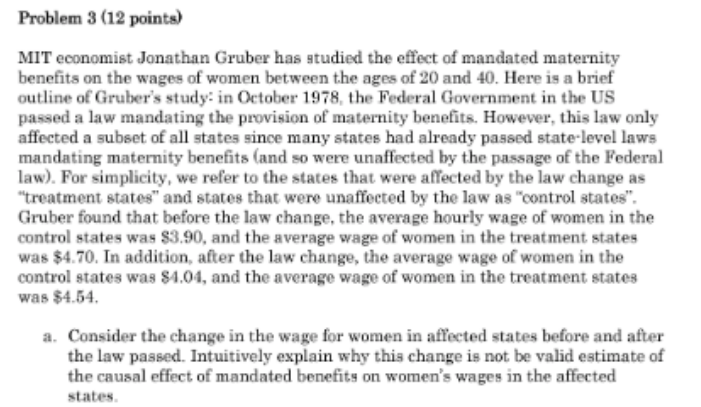 Problem 3 (12 points) MIT economist Jonathan Gruber | Chegg.com