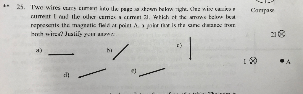 Solved *25. Two wires carry current into the page as shown | Chegg.com