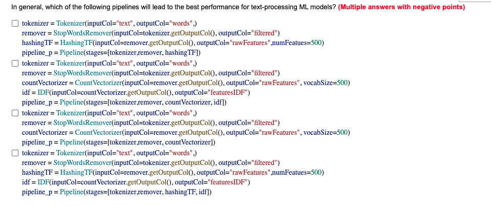 Solved In general, which of the following pipelines will | Chegg.com