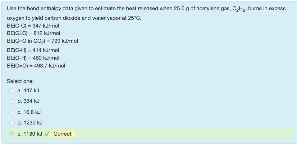 Solved Use the bond enthalpy data given to estimate the heat | Chegg.com