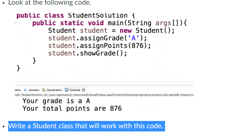 Solved • Look at the following code. public class Student | Chegg.com